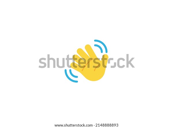 Waving Hand Gesture Emoticon Vector Waving: immagine vettoriale stock ...