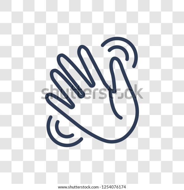 Waving Hand Icon Trendy Linear Waving Stock Vector (Royalty Free ...