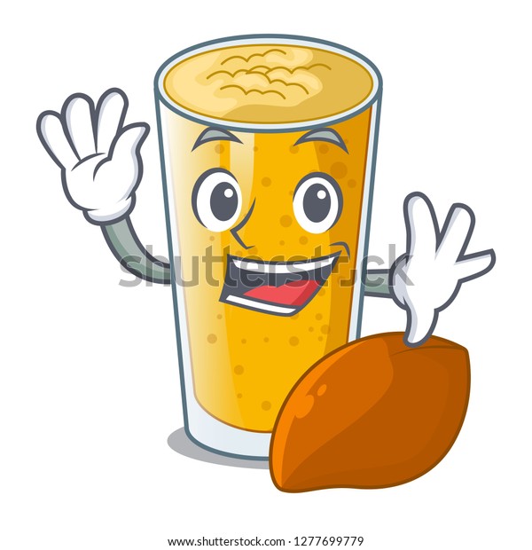 Waving Lassi Mango Cartoon Bottle Stock Vector (Royalty Free ...