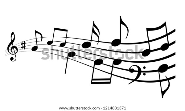 Waving Notes Melody Icon Vector Illustration Stock Vector (Royalty Free ...