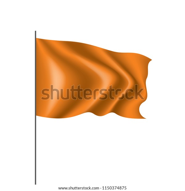 Waving Orange Flag On White Background Stock Vector (Royalty Free ...