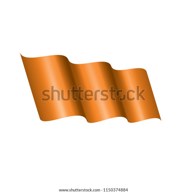 Waving Orange Flag On White Background Stock Vector (Royalty Free ...