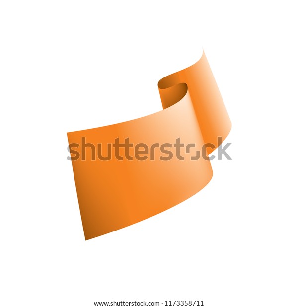 Waving Orange Flag On White Background Stock Vector (Royalty Free ...
