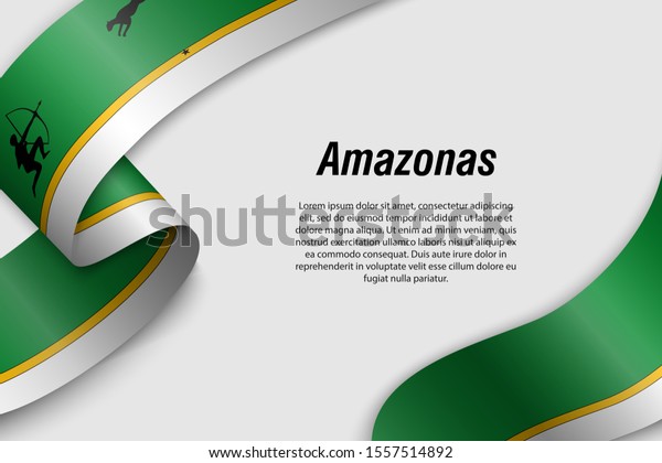 Waving Ribbon Banner Flag Amazonas Department Stock Vector (Royalty ...