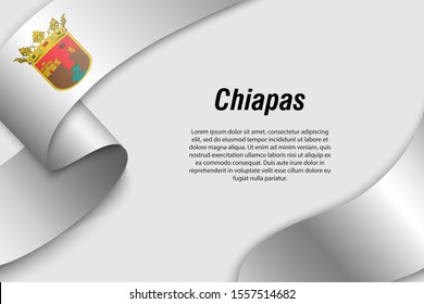 Waving Ribbon Banner Flag Chiapas State Stock Vector (Royalty Free ...