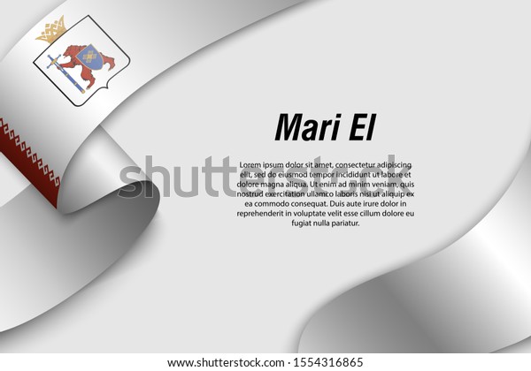 Waving Ribbon Banner Flag Mari El Stock Vector (Royalty Free ...