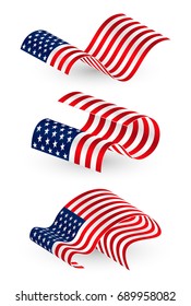Wavy American Flag Flag Icon Stock Vector (Royalty Free) 689958082 ...
