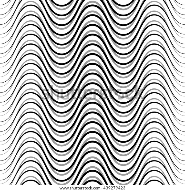Wavy Billowy Undulating Lines Seamless Geometric 스톡 벡터(로열티 프리 ...
