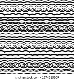 Wavy Borders Vector Seamless Pattern Waves Stock Vector (Royalty Free ...