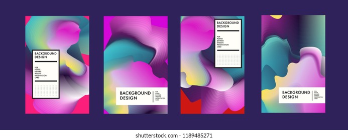 Wavy Colorful Marble Background Set Trendy Stock Vector (Royalty Free ...