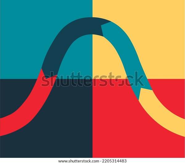 Wavy Diagram Four Sections Demonstration Stock Vector (Royalty Free ...