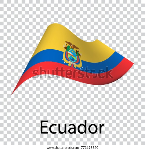 Wavy Ecuador Flag Icon On Transparent Stock Vector (Royalty Free ...