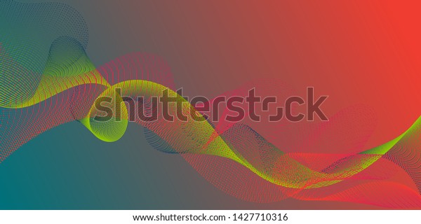 Wavy Flowing Lines On Gradient Background Stock Vector (Royalty Free ...