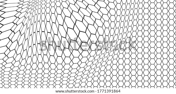 Wavy Hexagon Pattern Modern White Background Stock Vector (Royalty Free ...