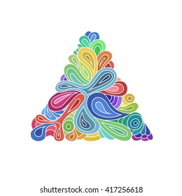 Wavy Hipster Triangle Handdrawn Triangle Composed Stock Vector (Royalty ...