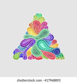 Wavy Hipster Triangle Handdrawn Triangle Composed Stock Vector (Royalty ...