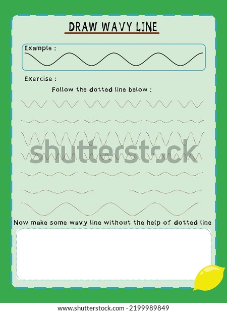 Wavy Line Kids Activity Sheet Dot Stock Vector (Royalty Free ...