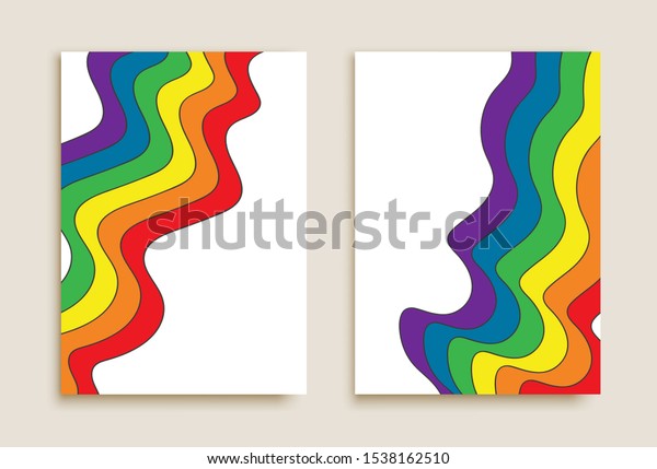 Wavy Lines Background Rainbow Colors Stock Vector (Royalty Free ...