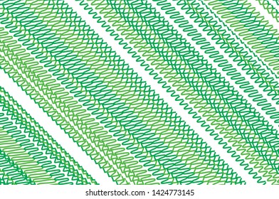Wavy Lines Green Doodles Vector Illustration Stock Vector (Royalty Free ...