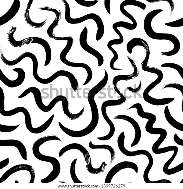 Wavy Lines Hand Drawn Seamless Vector Stock Vector (Royalty Free ...