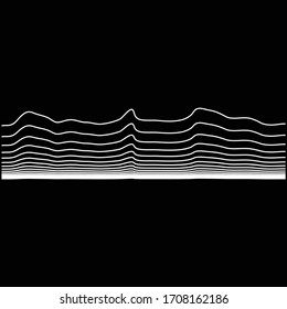 Wavy Lines On Black Background Gradually Stock Vector (Royalty Free ...