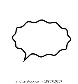 Wavy Speech Bubble Outline Icon Clipart Stock Vector (Royalty Free ...