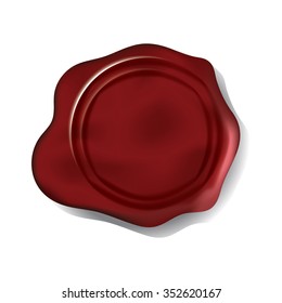 Red Wax Seal Vector Illustration Isolated Stock Vector (Royalty Free ...