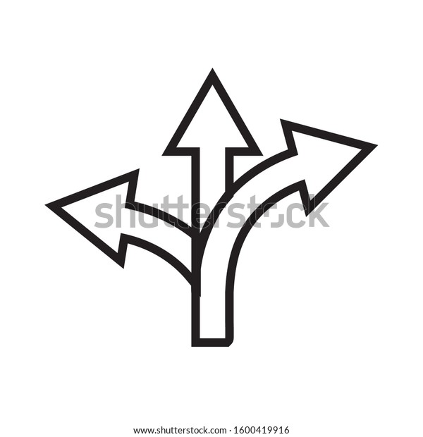 Way Direction Icon Design Template Vector Stock Vector (Royalty Free ...