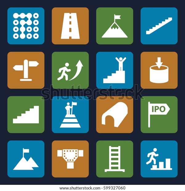 Way Icons Set Set 16 Way Stock Vector (Royalty Free) 599327060 ...