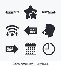 Way Out Icons Left Right Arrows: vector de stock (libre de regalías ...
