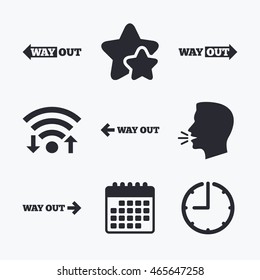 Way Out Icons Left Right Arrows: vector de stock (libre de regalías ...