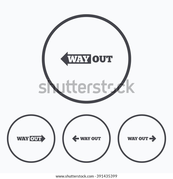 Way Out Icons Left Right Arrows Stock Vector (Royalty Free) 391435399 ...