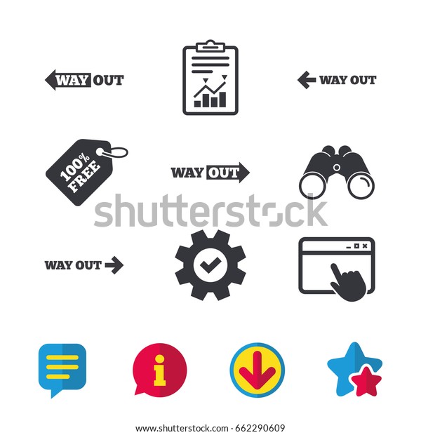 Way Out Icons Left Right Arrows Stock Vector (Royalty Free) 662290609 ...