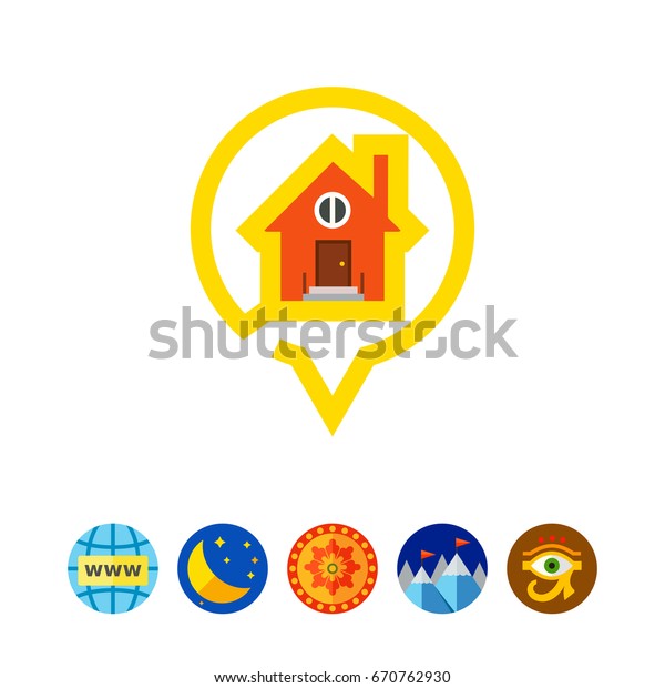 Waypoint Map Symbol House Icon Stock Vector (Royalty Free) 670762930 ...