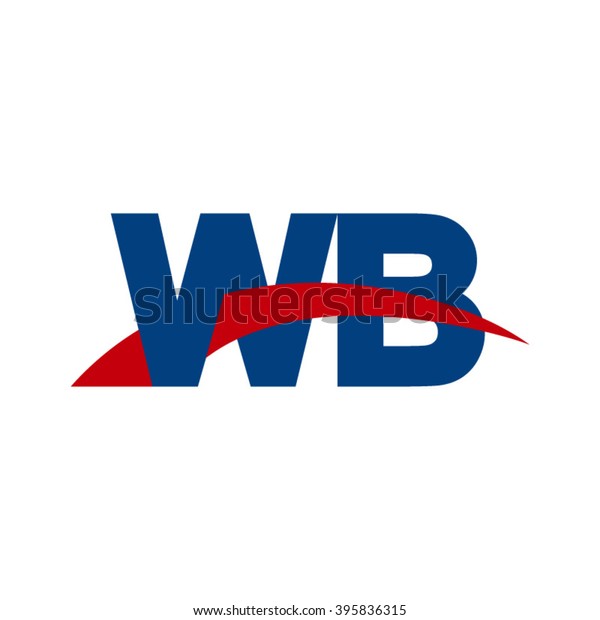 Wb Initial Overlapping Swoosh Letter Logo Stock Vector (Royalty Free ...