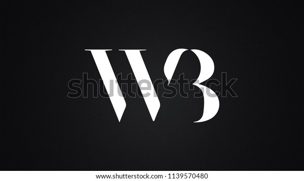 Wb Letter Logo Design Template Vector: vector de stock (libre de ...