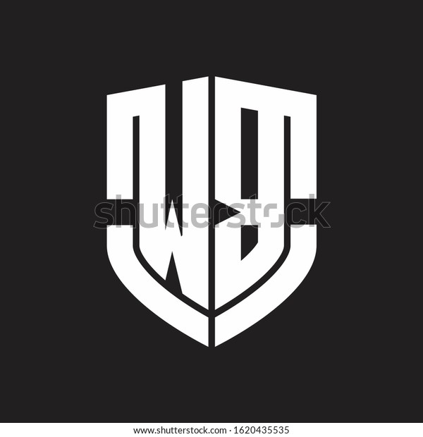 Wb Logo Monogram Emblem Shield Shape Stock Vector (Royalty Free ...