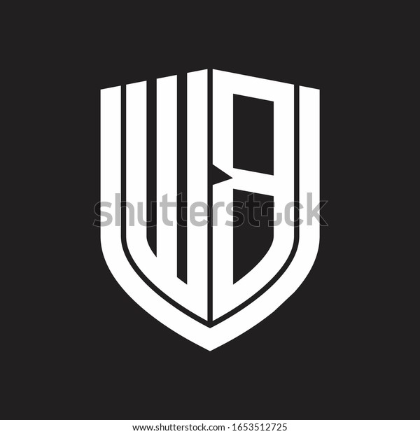 Wb Logo Monogram Emblem Shield Design Stock Vector (Royalty Free ...