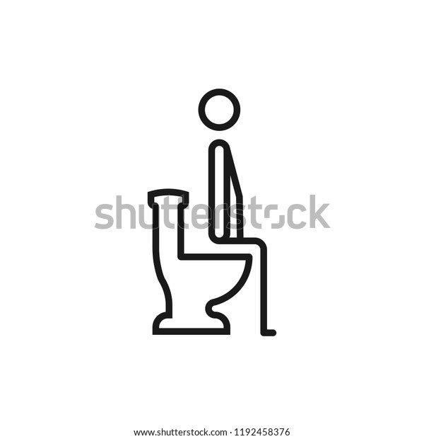 Wc Funny Symbol Man Sitting On Stock Vector (Royalty Free) 1192458376 ...