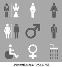 Wc Gender Persons Vector Icon Set Stock Vector (Royalty Free) 399519763 ...