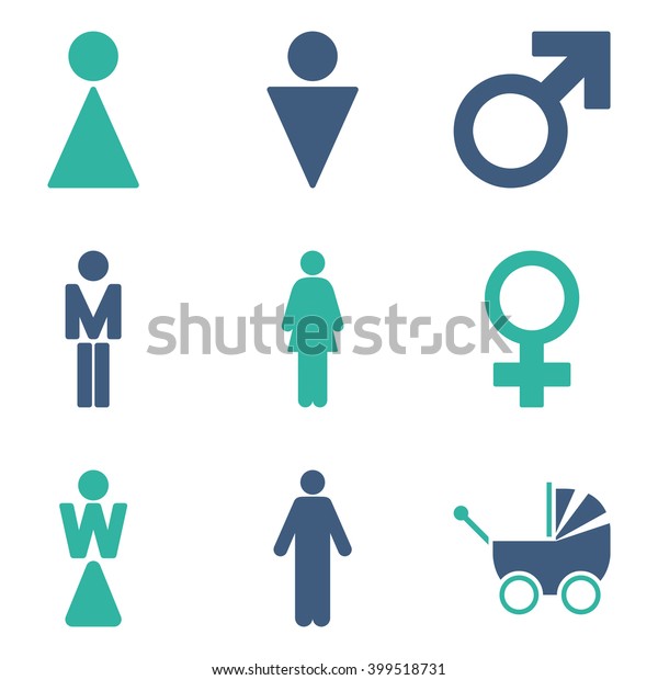 Wc Gender Symbols Vector Icon Set Stock Vector (Royalty Free) 399518731 ...
