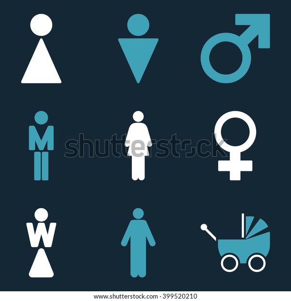 Wc Gender Symbols Vector Icon Set Stock Vector (Royalty Free) 399520210 ...