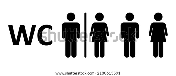 Wc Graphic Silhouette Man Vector Stock Vector (Royalty Free) 2180613591 ...