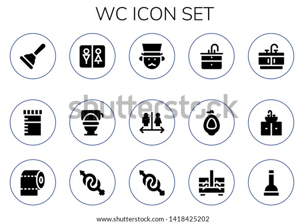 Wc Icon Set 15 Filled Wc Stock Vector (Royalty Free) 1418425202 ...