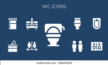 Wc Icon Set 9 Filled Wc Stock Vector (Royalty Free) 1606443250