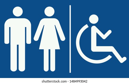 Wc Icon Set Isolated On Blue Stock Vector (Royalty Free) 1484993042 ...