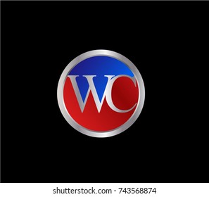 Wc Letter Logo Design Circle Blue Stock Vector (Royalty Free) 743568874 ...