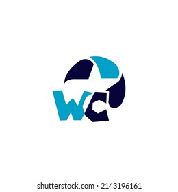 Wc Logo Design Wc Professional Letter Stock Vector (Royalty Free ...