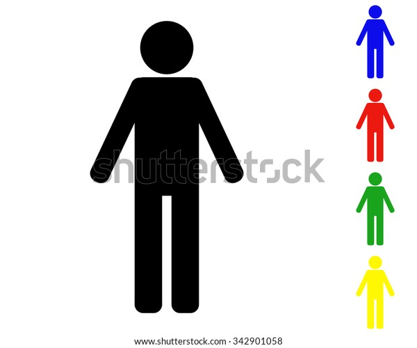 Wc Man Icon Vector Colored Set Stock Vector (Royalty Free) 342901058 ...