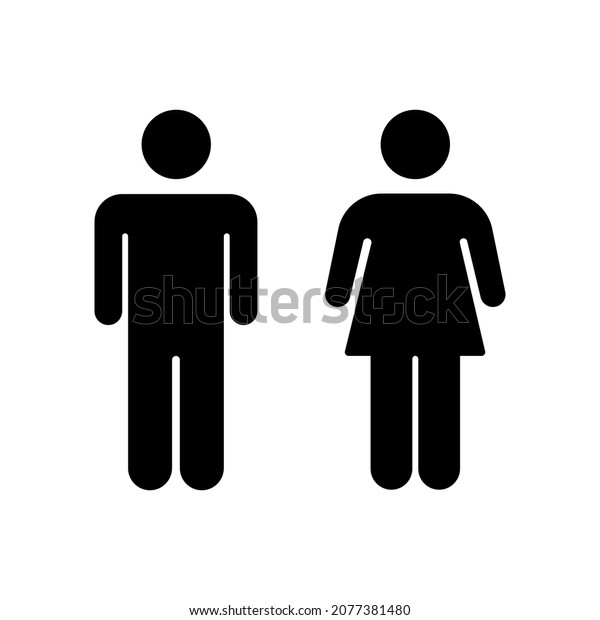 Wc Sign Vector Icon Black Male Stock Vector (Royalty Free) 2077381480 ...